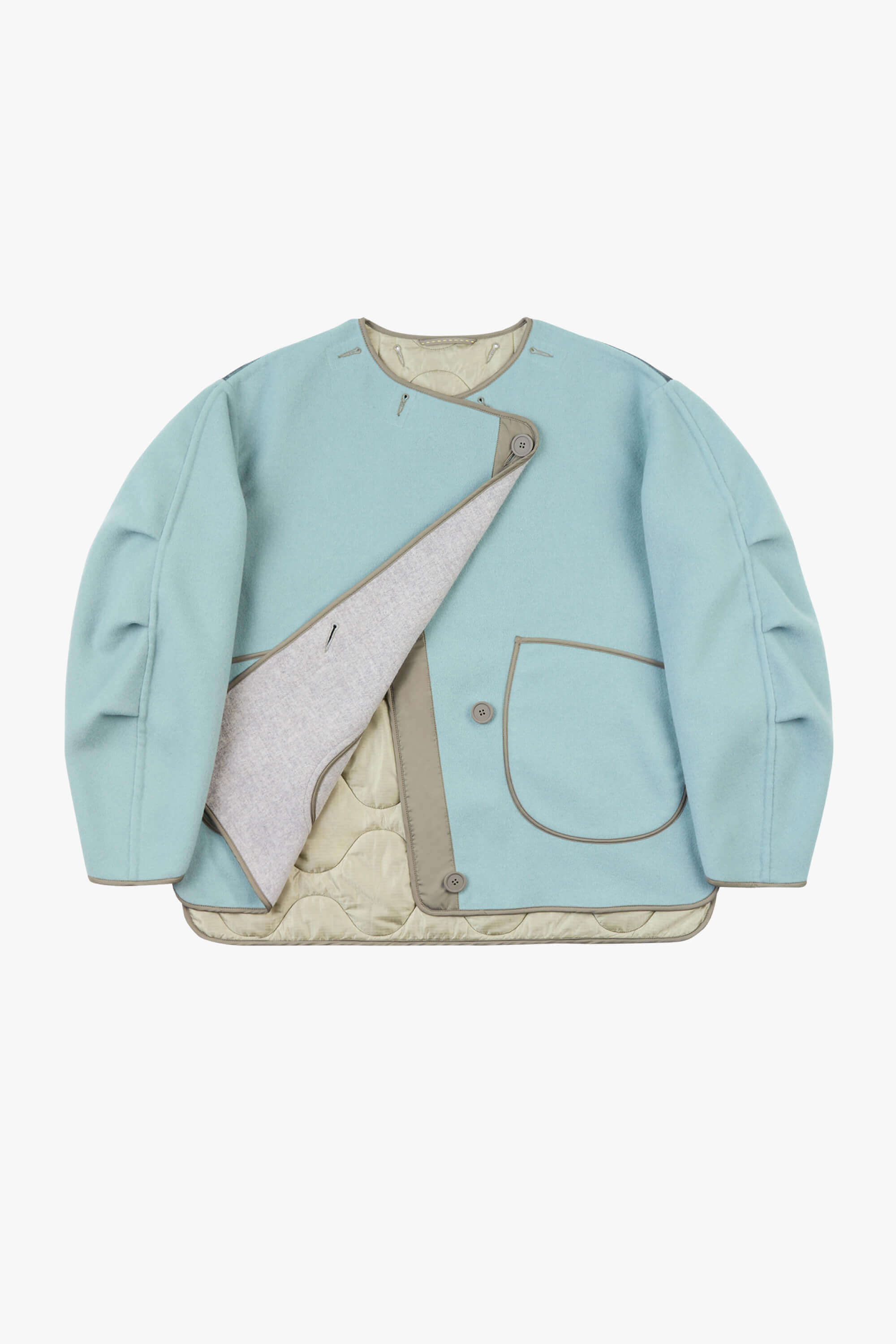 Wool Cropped Peacoat - Cadet / Heather Grey | Marfa Stance